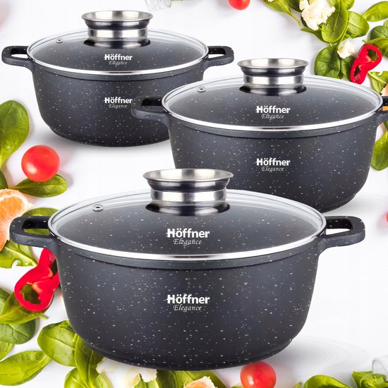 Marmite Set met Anti-aanbaklaag - 3 Delig - 20/24/28 cm | bol