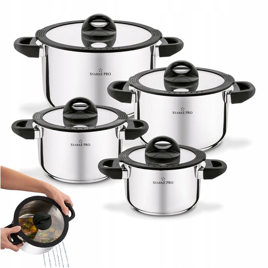 Starke Pro Sante Pannenset RVS 8-delig - Inductie & Gas | bol
