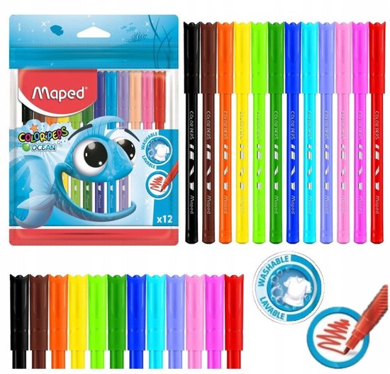 Maped Color'Peps Ocean Stiften Set - 12 Levendige Kleuren | bol