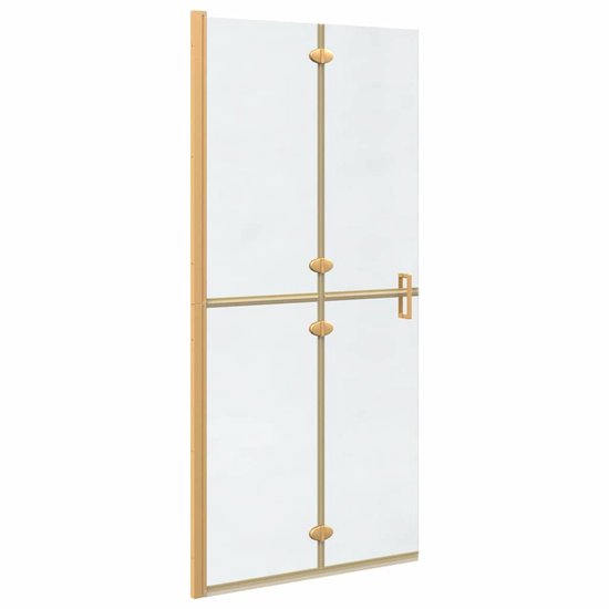 vidaXL - Inloop - douchewand - Anders - Goud - en - transparant - 90 ...