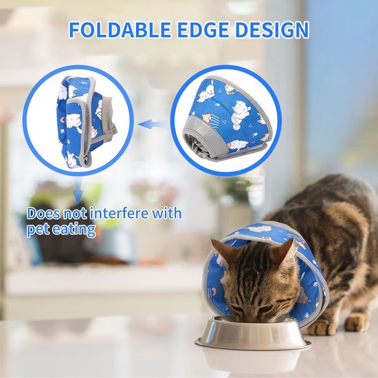 Collier et cône de convalescence souples et réglables pour chats ...