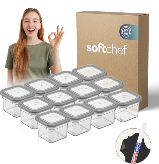Soft Chef Soft Box Slim Square 12-delige bewaardoos set (12 × 680 ml ...