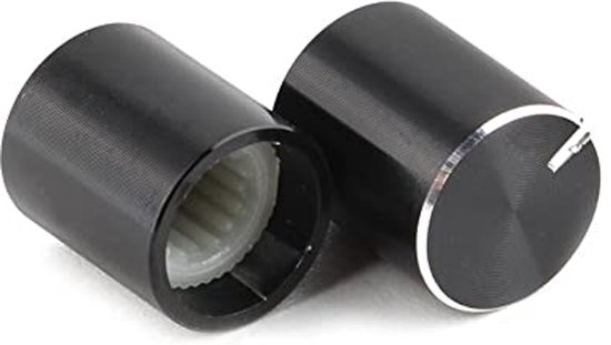 10Pcs Black Metal 6mm Serrated Shaft Insert Dia.Potentiometer Rotary ...