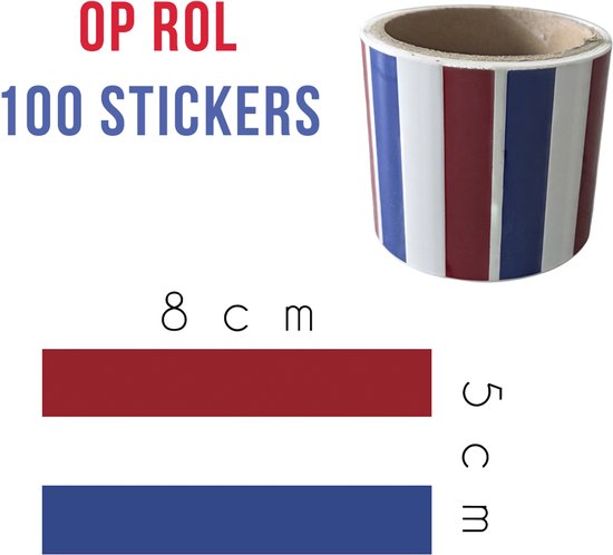 Stickers op rol (100 stuks) | Vlag Nederland | 8 x 5 cm | Nederlandse ...