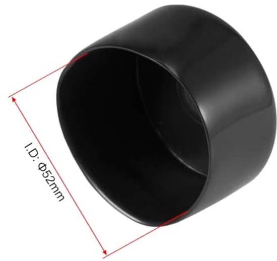 4pcs Rubber End Cap 52mm ID - Black Flexible Round Vinyl Screw Caps and ...