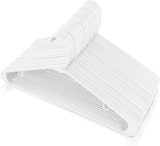 Candala Plastic Kleerhangers, 50 stuks met haken - duurzame en stevige ...