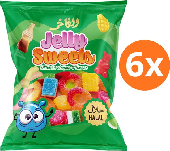 Alfakhr Jelly HALAL Sweet Rainbow Rings – 6 x 80g – Halal Snoep ...