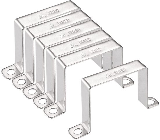 6 Pcs U Shape Connector Bracket, 80mm x 80mm Stainless Steel Bracket ...