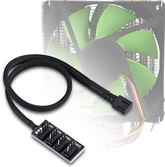 PWM Fan Hub 4-Pin Fan Cable 4-Pin Power Cable, 4Pin Computer CPU/Case ...