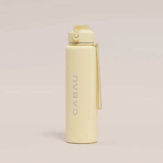 Cabau Bloom RVS Waterfles 870ml Butter Yellow | Geïsoleerde BPA-vrije ...