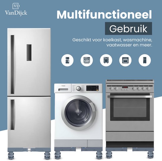 VanDijck® Wasmachine verhoger met poten - Verhoging voor witgoed ...