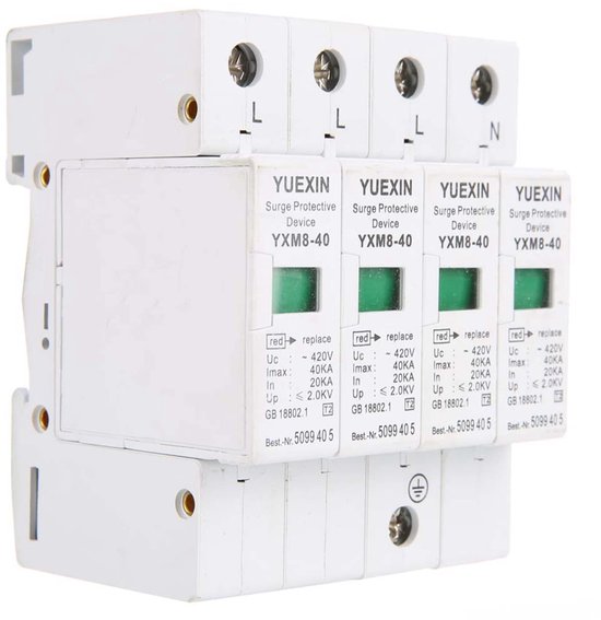 Low Voltage Home Surge Protector, 4P 40KA Home Surge Protection Device ...