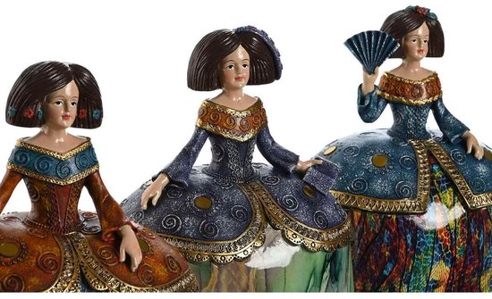 Decoratieve figuren Home ESPRIT Multicolour Romantiek 21,5 x 15,5 x 25 ...