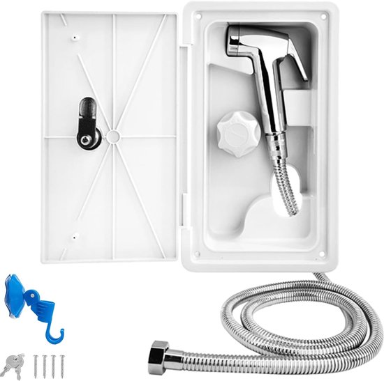 TRANKIELO® – Uittrekbare Buitendouche voor Caravans met Metalen Slang ...