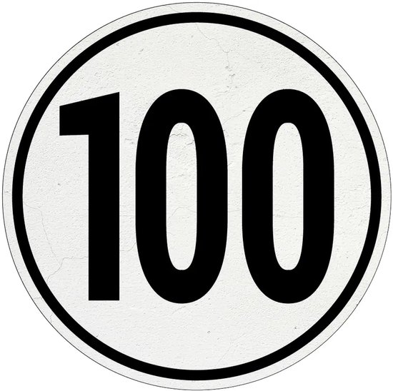 Tempo 100 bord - Sign Again materiaal - 20 cm | bol