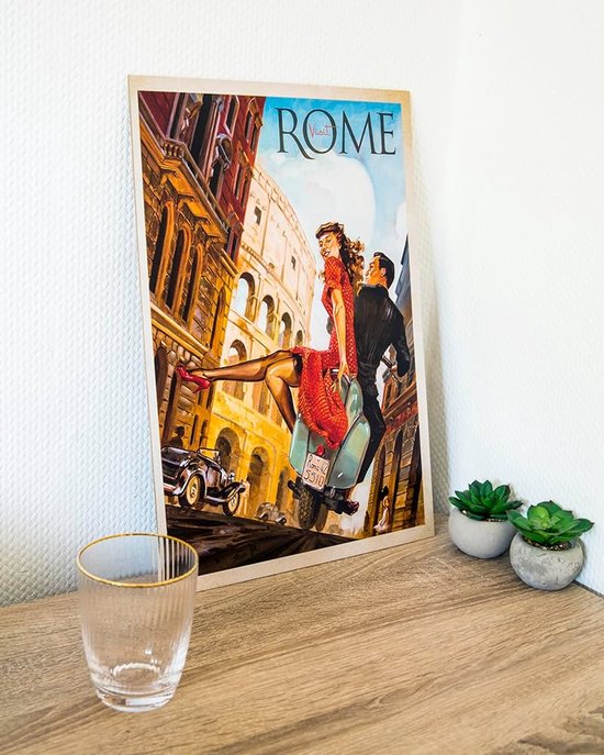 Houten bord Rome - decoratief muur- en deurbordje - 1 stuk - 40 x 30 cm ...