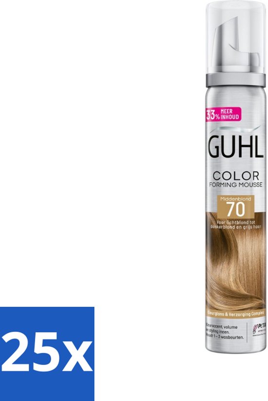 25 x Guhl - Kleurmousse - Blond No. 70 - 75 ml - Glans Shampoo - Haar ...