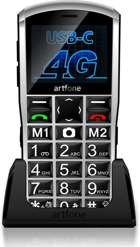 4G mobiele telefoon voor senioren met groot kleurendisplay, grote ...