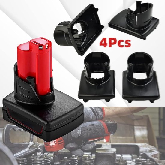 4-pack M12 kunststof accubehuizing compatibel met Milwaukee M12 12V Li ...