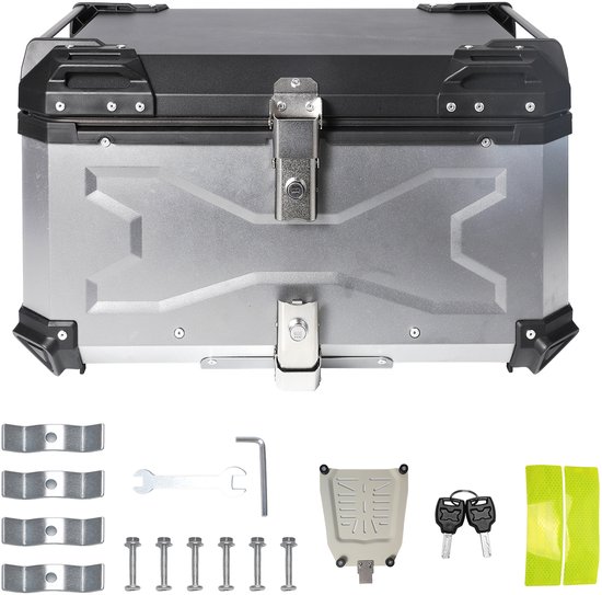 Motor Topkoffer 65L - Aluminium Motor Kofferset Waterdicht - Opbergbox ...