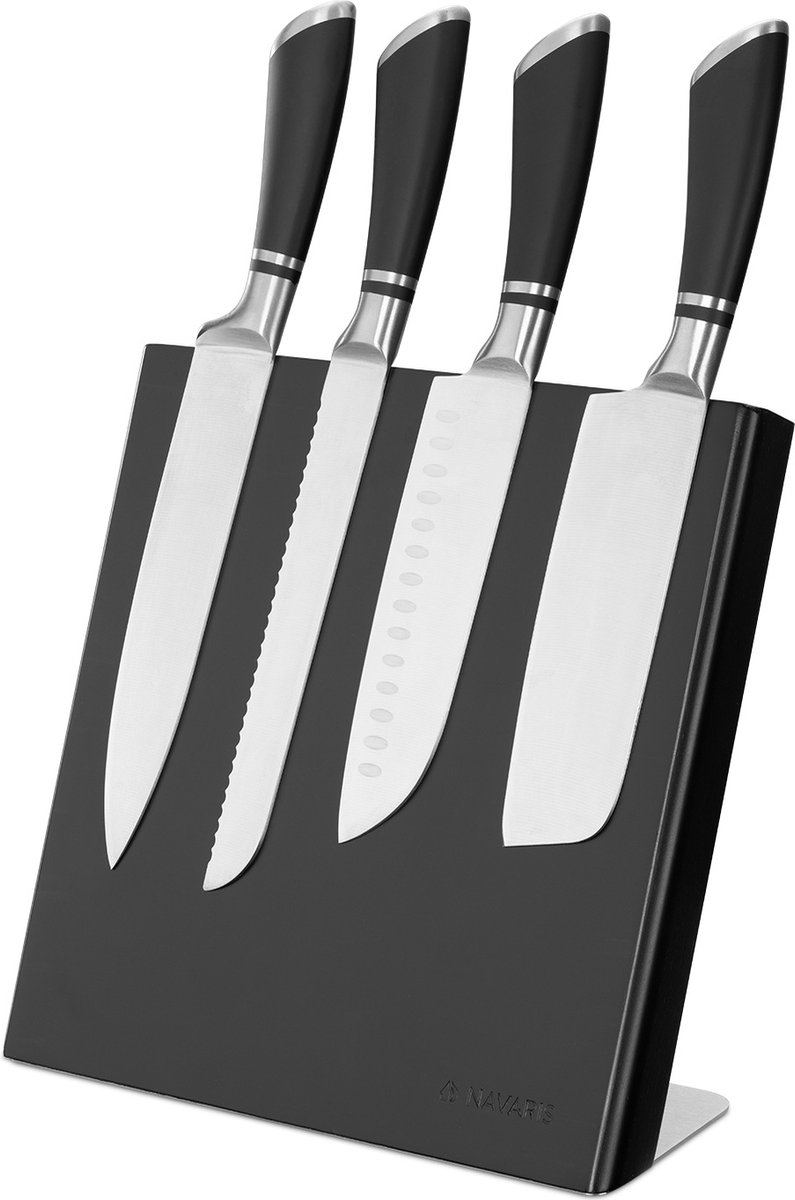 Navaris magnetisch messenblok - Magnetische messenhouder van rubberhout ...
