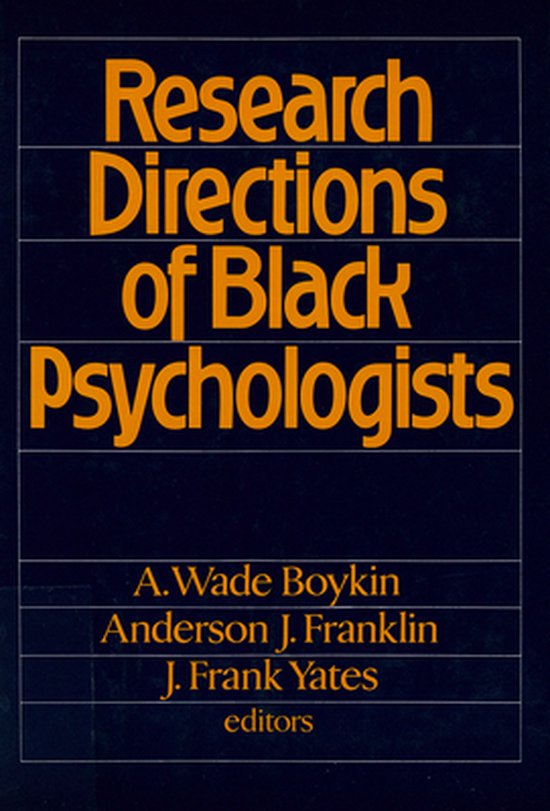 Research Directions of Black Psychologists | 9780871542540 | Wade ...