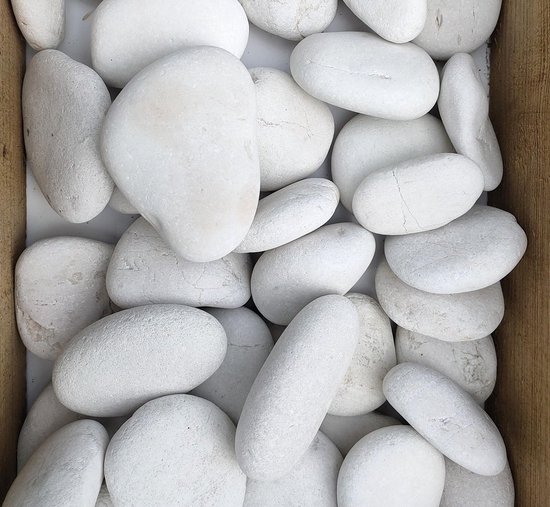 Happy Stones - Wit - 15 stuks - Beach Pebbles - Ronde en gladde stenen ...