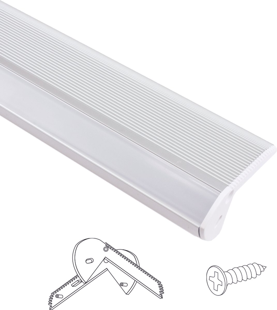 2 meter led profiel voor traprand - Compleet incl. afdekkap | bol.com