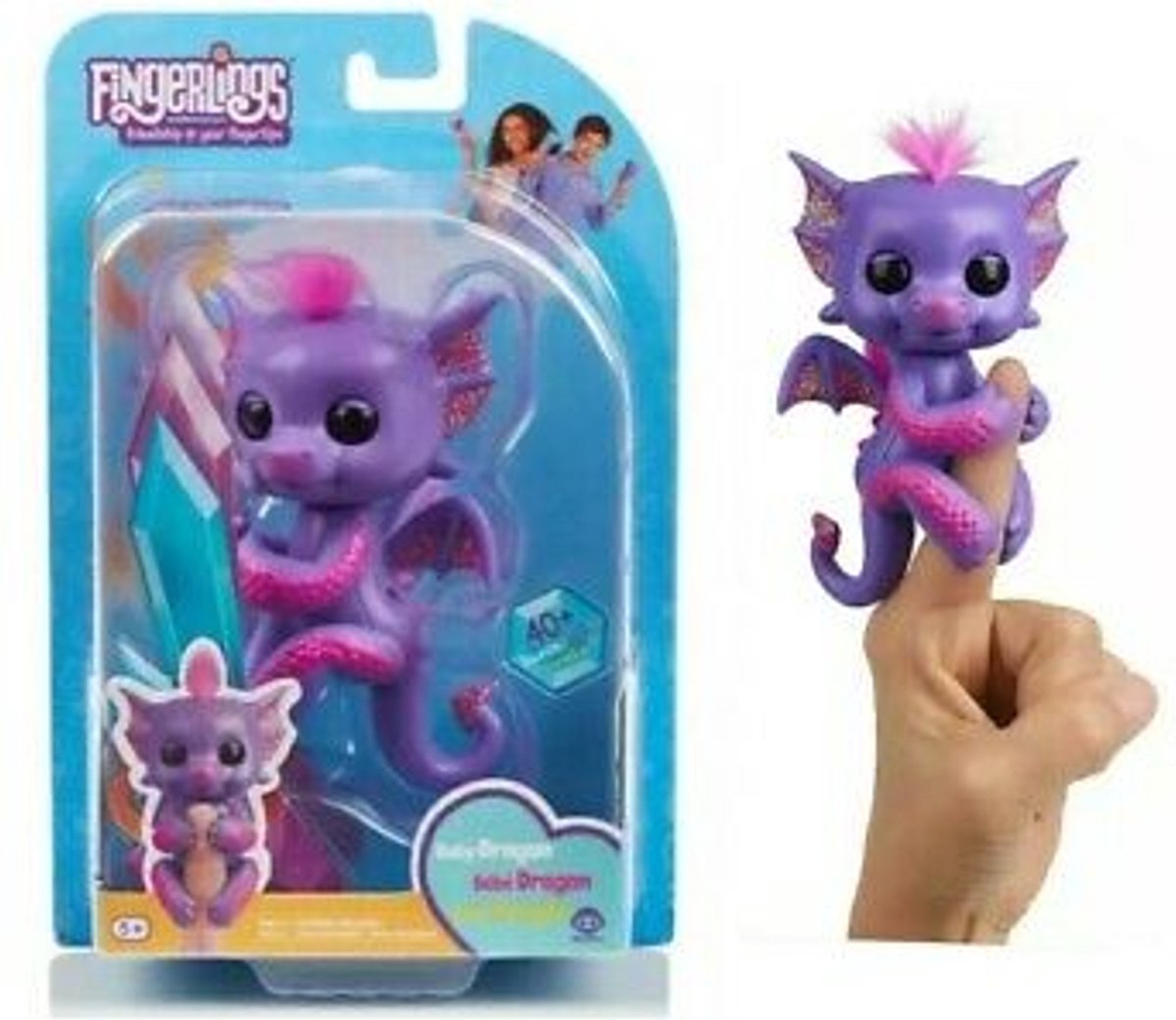 Fingerlings Fingerlings Baby Dragon kaylin - paars draak interactief ...
