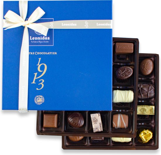 Chocoladecadeau | Leonidas Bonbons | Giftbox Blauw Met 32 Bonbons | bol.com