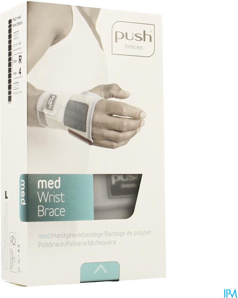 Push Med Polsbrace - Grijs - Rechts - Maat 4 | bol.com