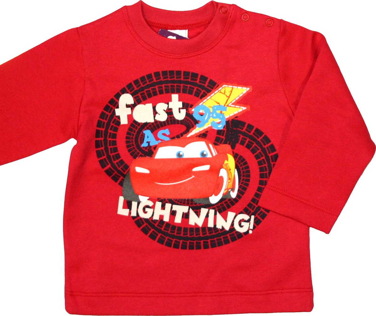 Disney Pixar Cars Sweater - Jongens - Rood - Bliksem McQueen - Maat 80 ...