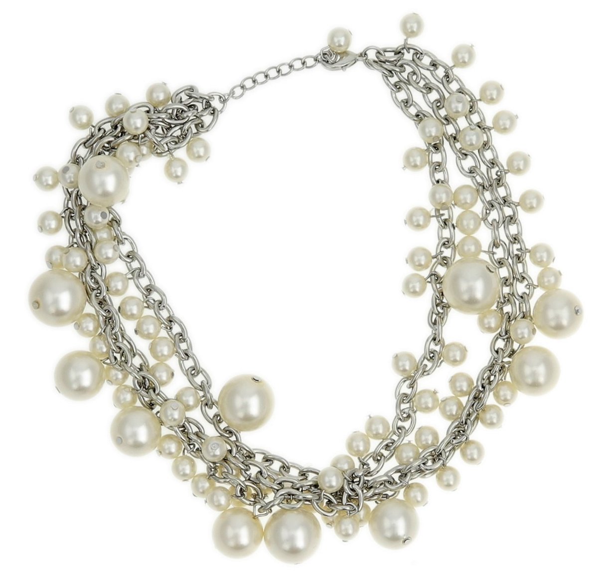 Behave Parel ketting- Zilver kleur- Witte parels | bol.com