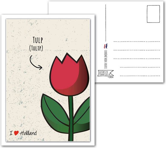 KaartenSet met Hollands Tintje -> Nr 2 (Postcrossing-Typisch-Hollands-Tulp-Haring) -... | bol