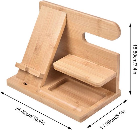 Telefoonhouder - Telefoonhouder Bureau - Telefoonstandaard - Houten ...