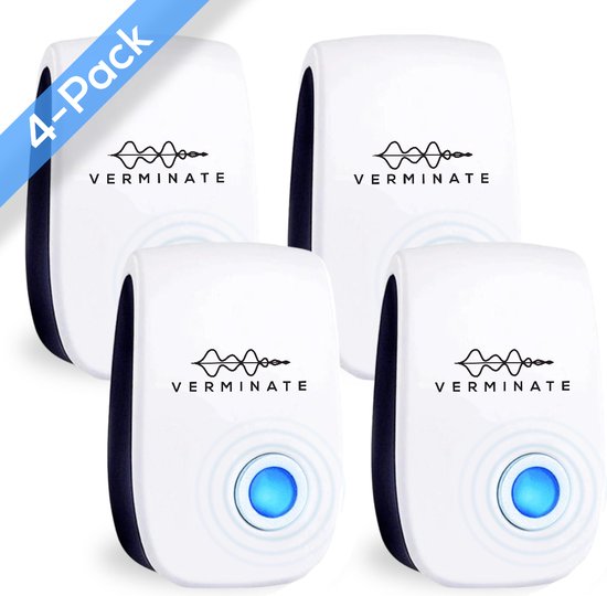 4-Pack Verminate® Ongedierte Verjager met Ultrasone - Muizenverjager ...