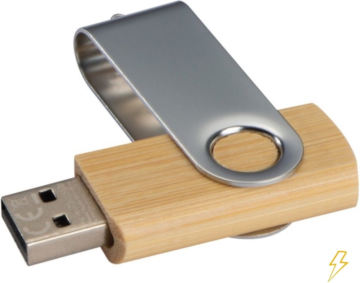 Bamboe hout - USB stick 3.0 Flash Drive 32GB - Metaal Zilver | bol.com