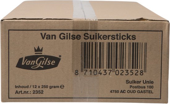 Van Gilse Suikersticks 5 gram Doos 12 Doosjes Totaal 600 Suiker Sticks ...