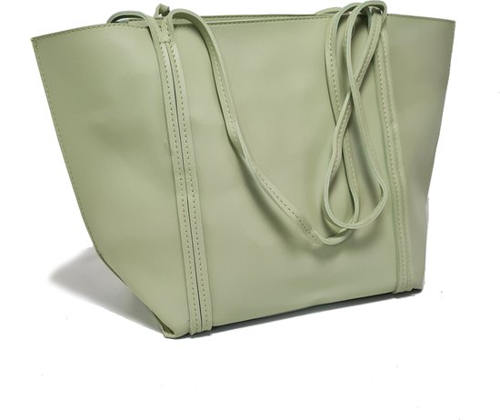 MIHELLA MINT GROENE SHOPPER TAS MET RITSSLUITING | bol