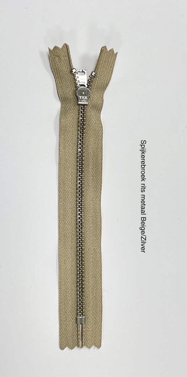 Spijkerbroek rits met rem, Jeansrits beige/Zilver YKK - 15 cm lang, | bol.com