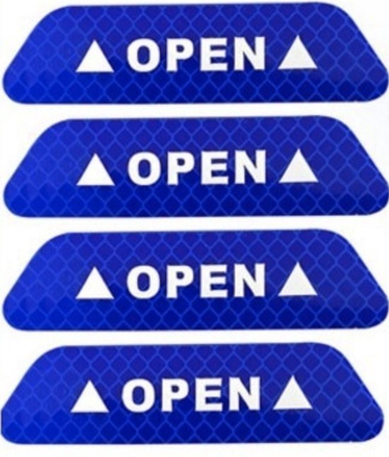 4x reflecterende open sticker - waarschuwing pas op open sticker ...