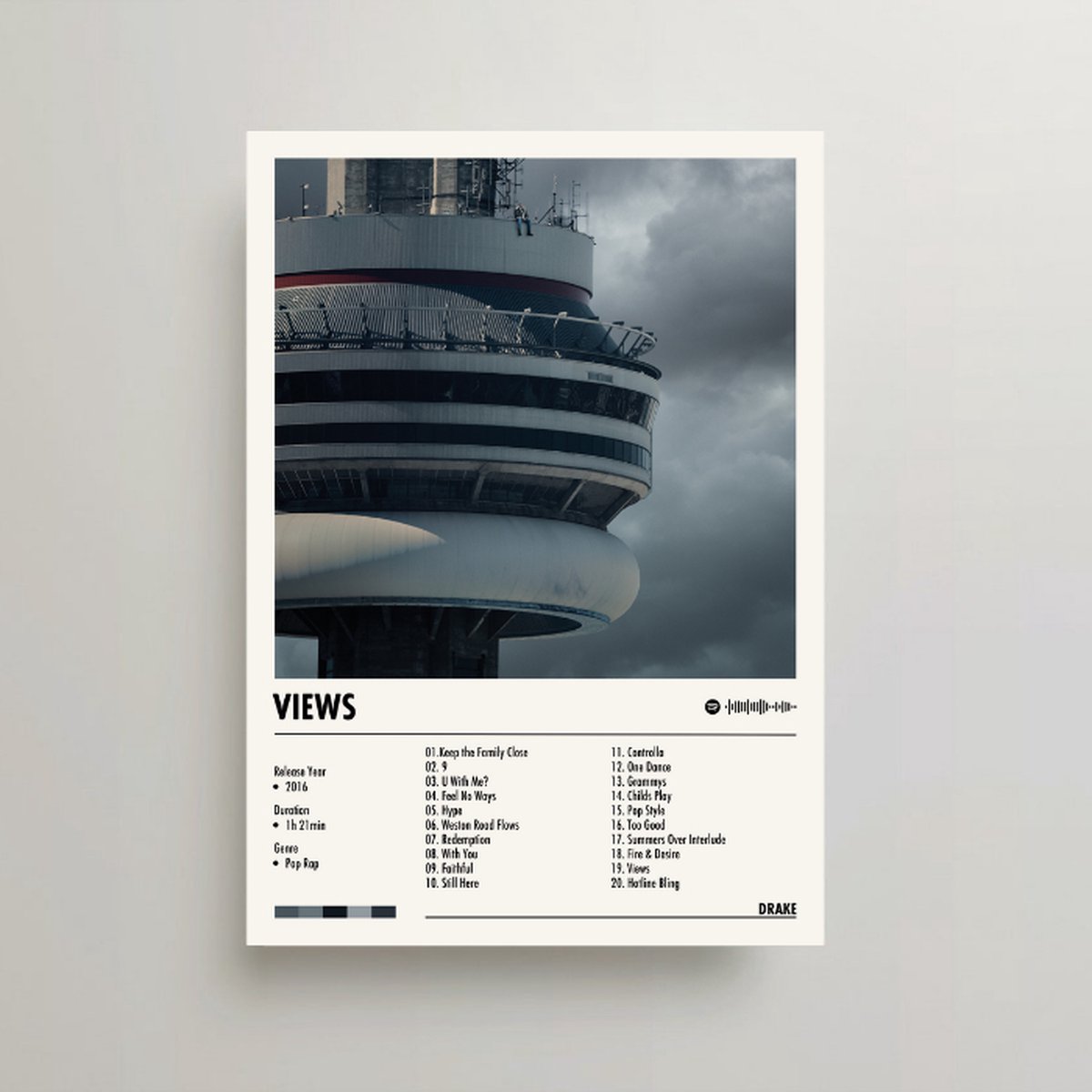 Drake Poster - Views Album Cover Poster - Drake LP - A3 - Drake Merch ...