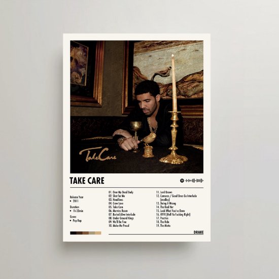 Drake Poster - Take Care Album Cover Poster - Drake LP - A3 - Drake ...