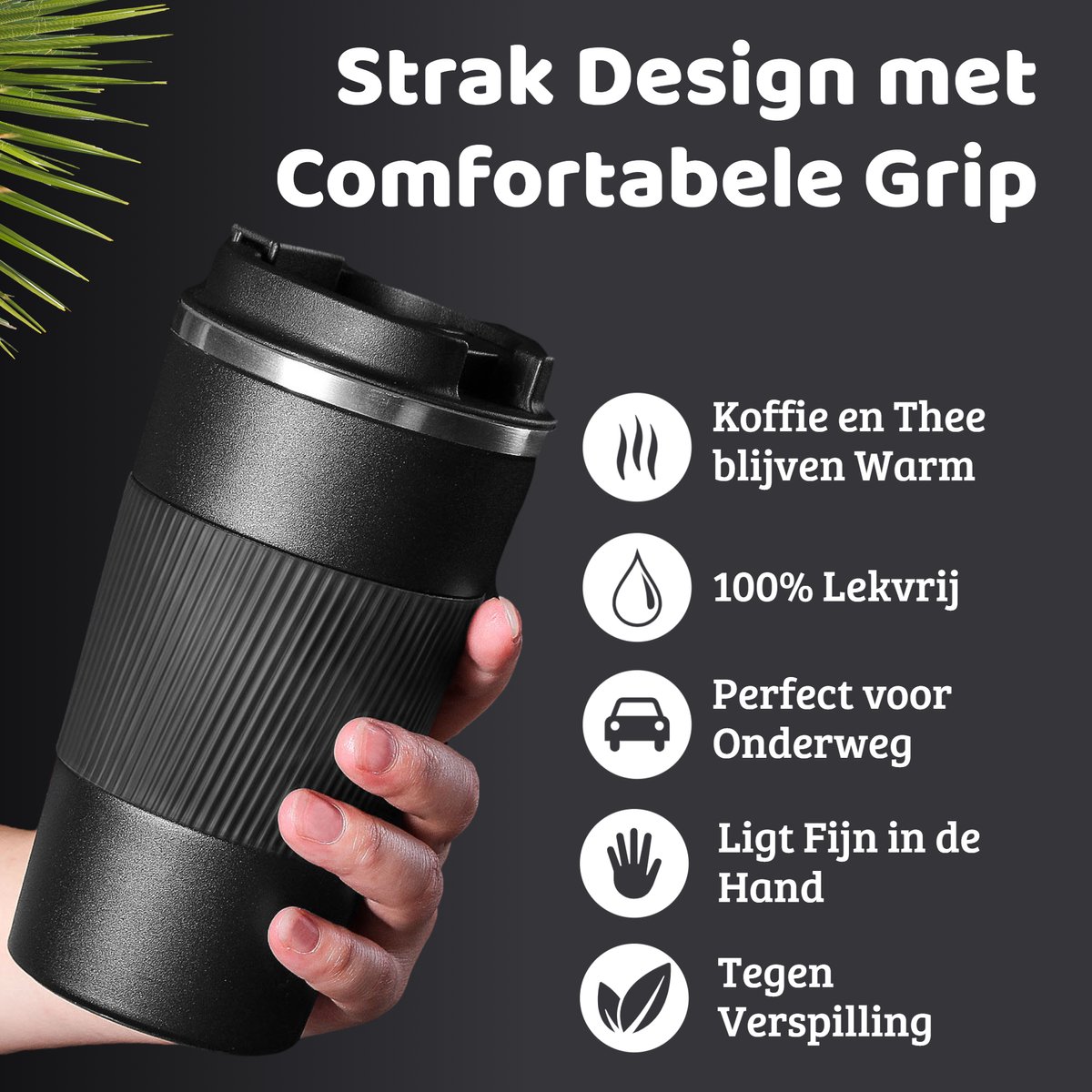 Mmoods Thermosbeker voor Koffie en Thee - Koffiebeker To Go - Reisbeker ...