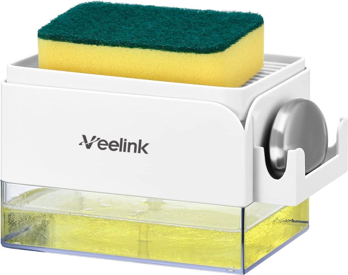 Afwas Dispenser Afwasmiddel Zeeppomp Inclusief Spons Schoonmaken Keuken ...