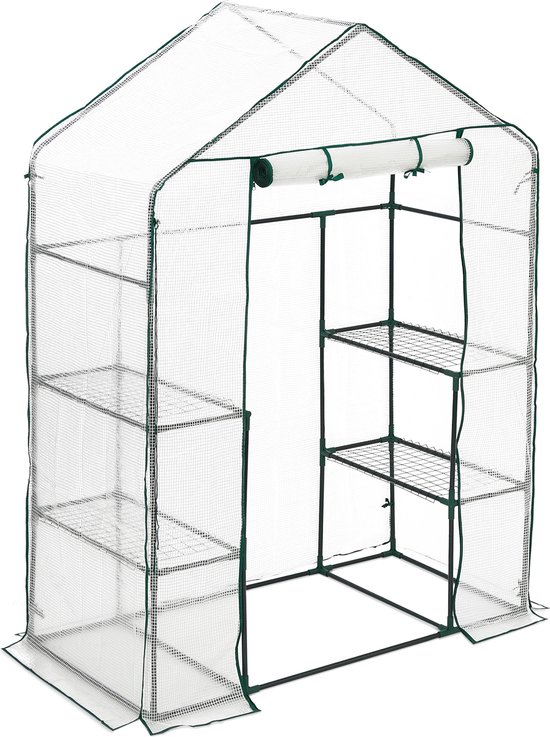 Grande serre de jardin Relaxdays avec 4 étagères - serre de jardin en ...
