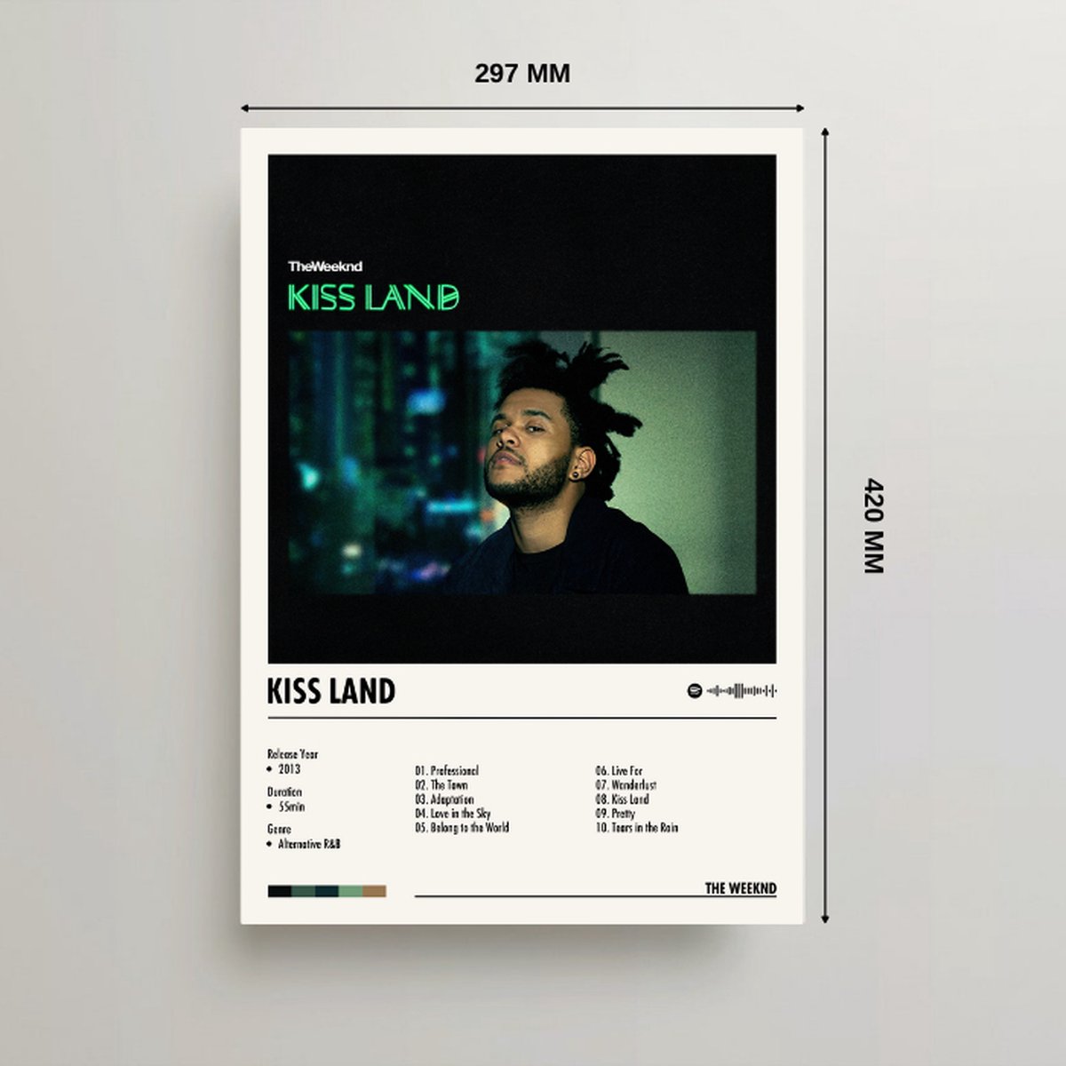 The Weeknd Poster - Kiss Land Album Cover Poster - The Weeknd LP - A3 ...