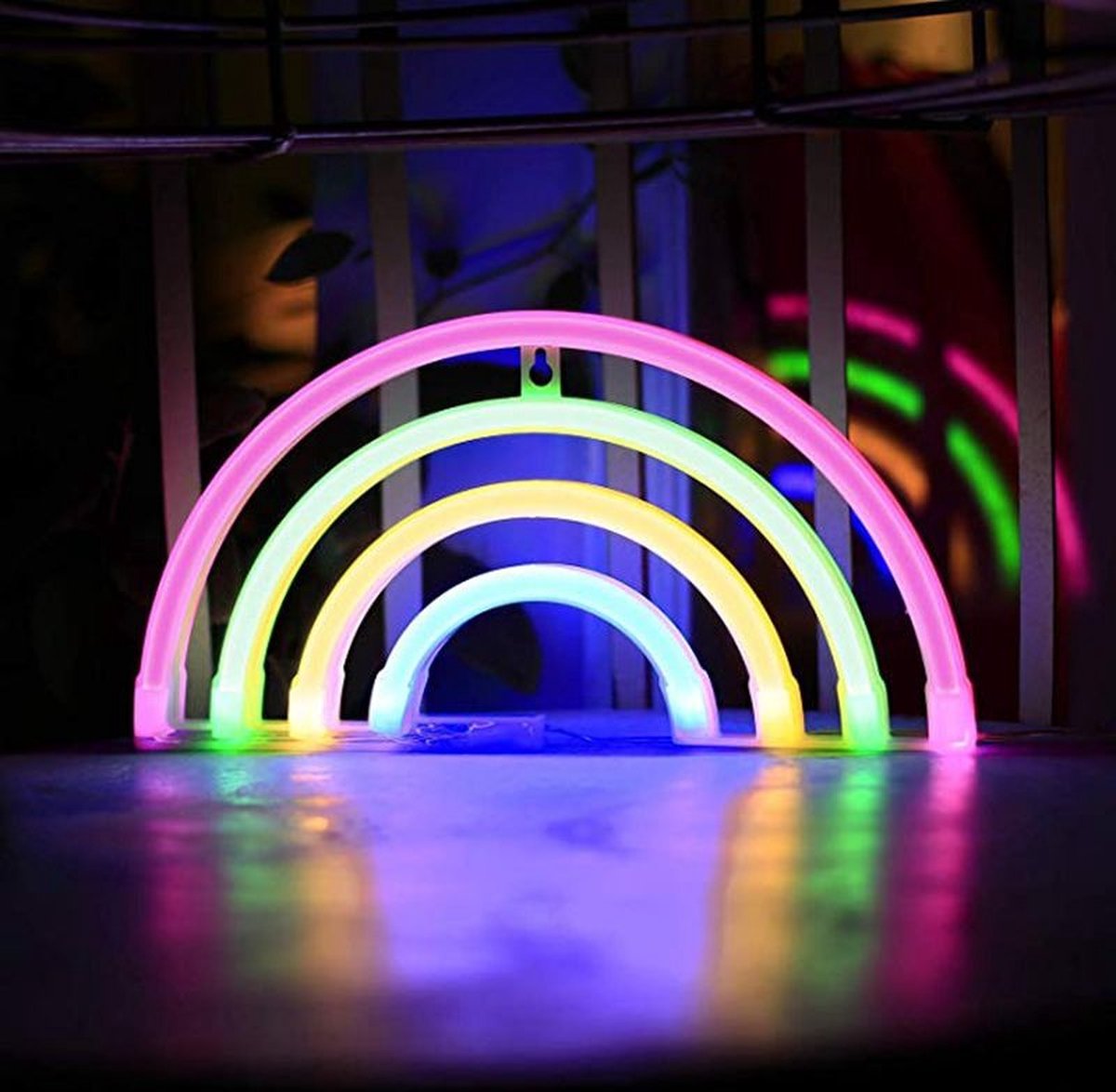 Neon Led Lamp Lightning - Regenboog- Muurdecoratie - Wandlamp ...