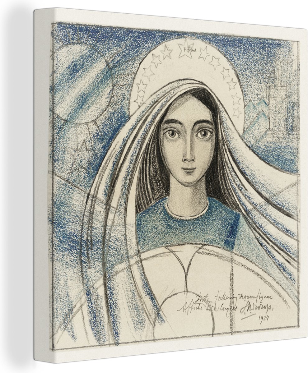 Tableau sur toile Tête de femme devant une affiche - tableau de Jan ...