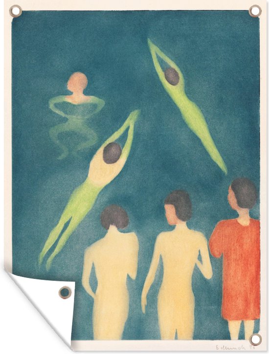 Tuin decoratie Boys bathing - schilderij van Edvard Munch - 30x40 cm ...